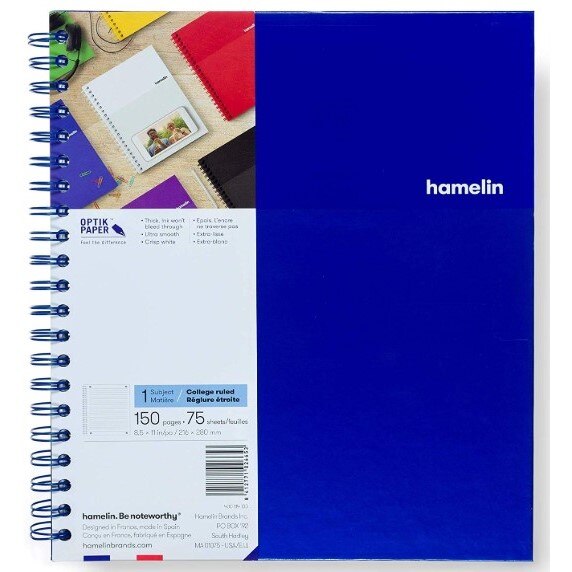 Hamelin 1 Subject Lined College Ruled Spiral Notebook