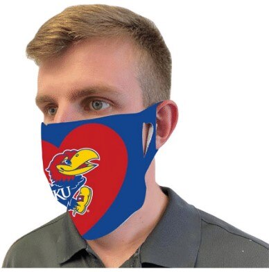Jayhawk Heart Face Mask