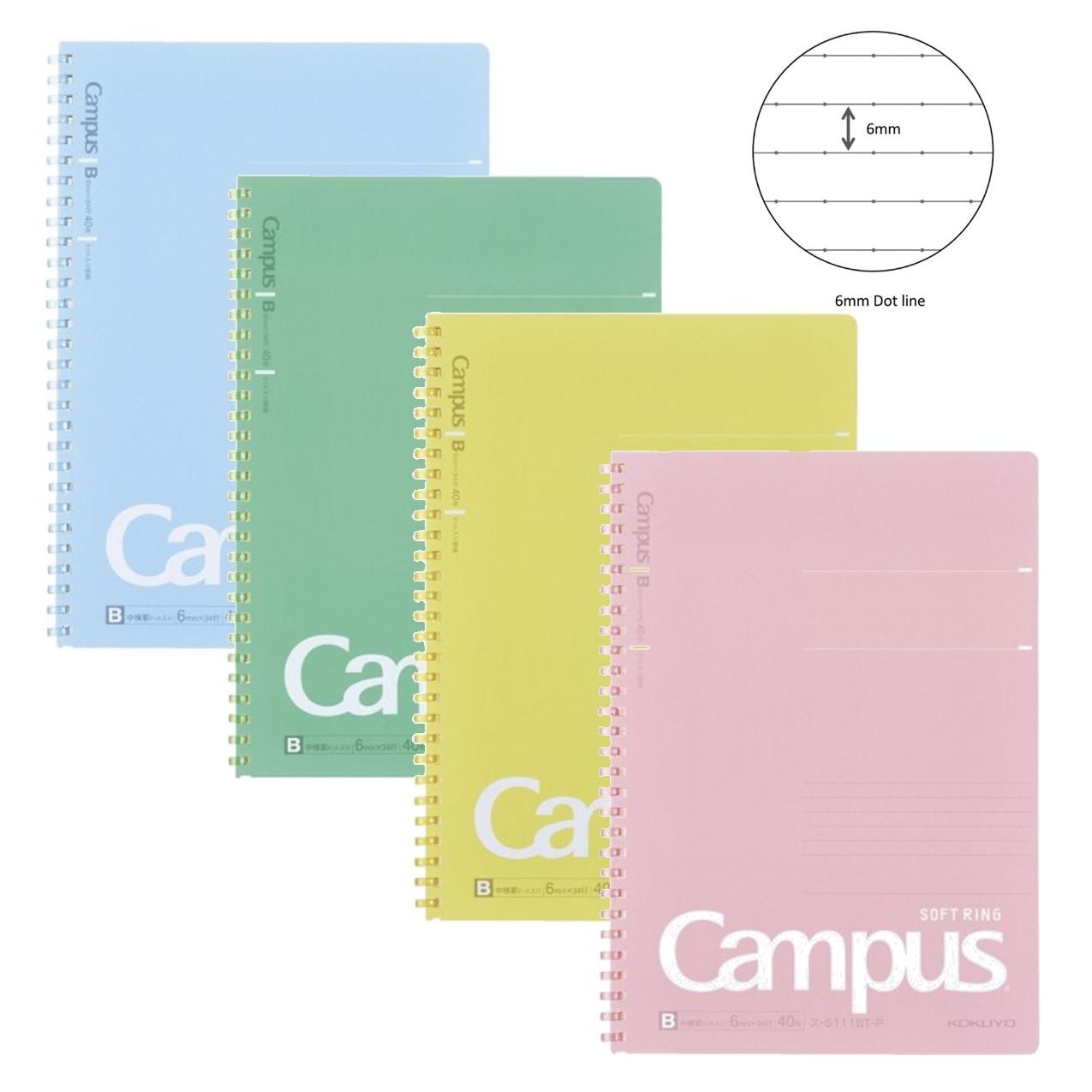 Kokuyo Campus Soft Ring Spiral Notebook Dotted Ruled 40 Sheets