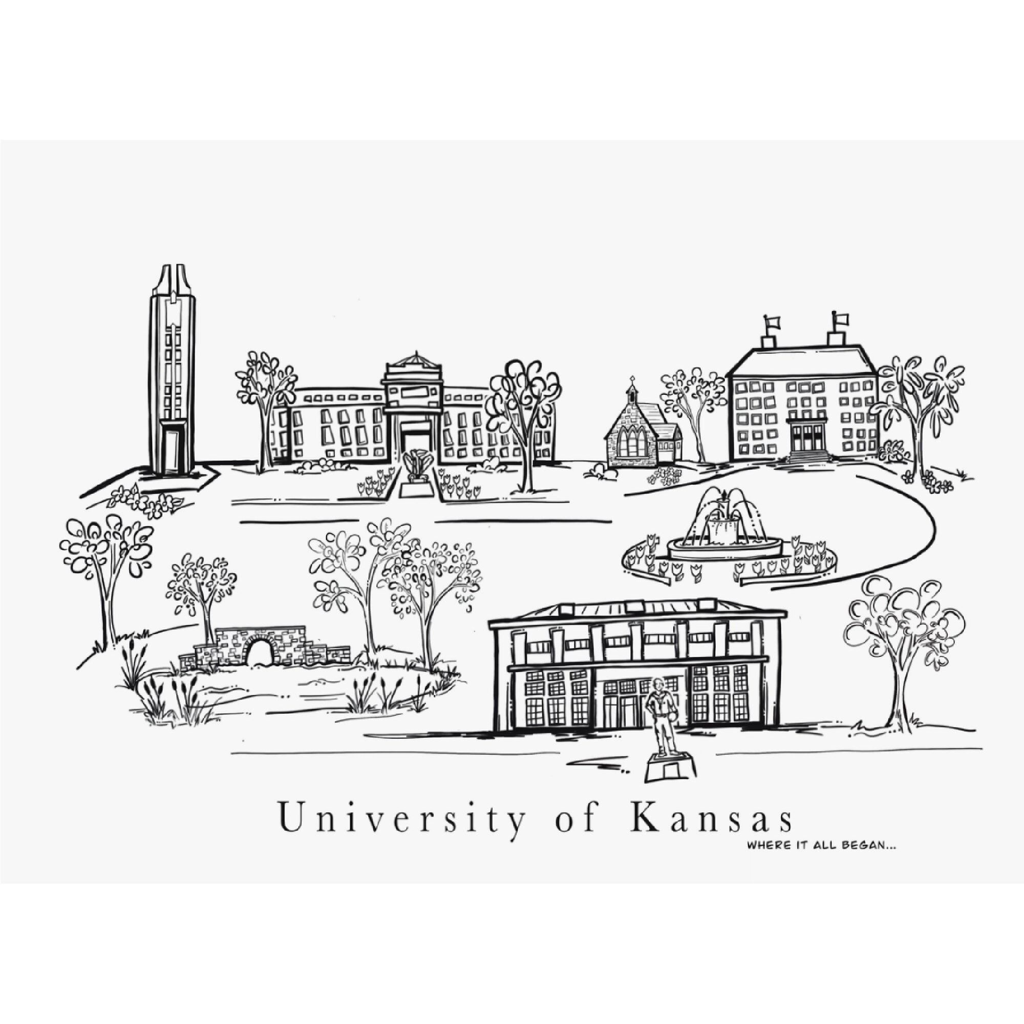 KU Where It All Began 11x14 Print