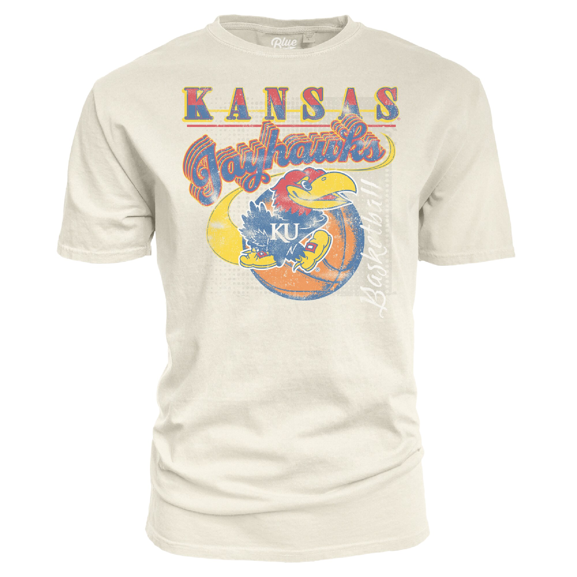 Retro Jayhawks Stacked Basketball Tee