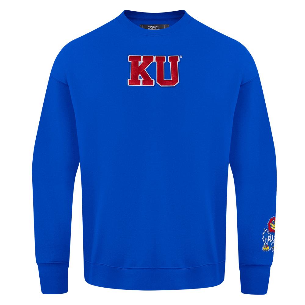 KU Drop Shoulder Jayhawk Sleeve Crew